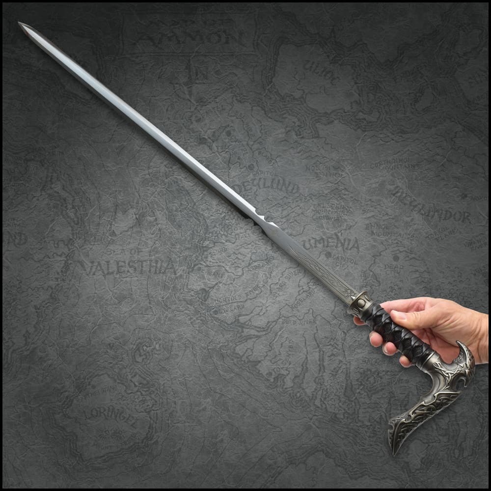 Kit Rae Black Axios Sword Cane – 1045 Carbon Steel Blade, Leather ...