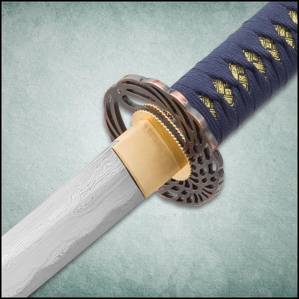 Old Damascus Samurai Sword Shinwa Lazuli Handmade Katana / Samurai