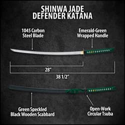 Shinwa Jade Defender Katana And Scabbard