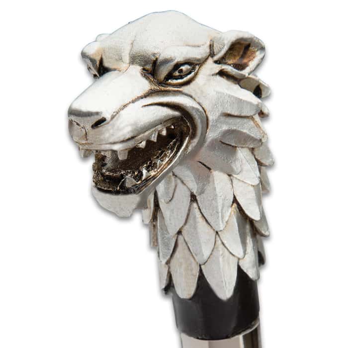 Antique Wolf Head Sword Cane Stainless Steel