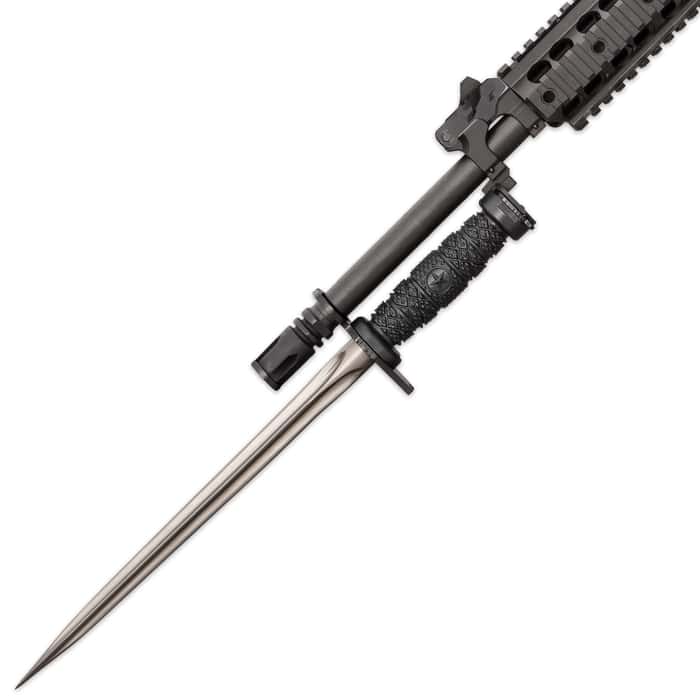 Grey Rifle Bayonet And Sheath Stainless Steel