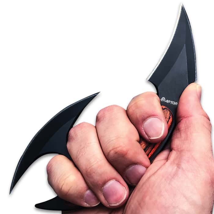 Dual Blade Karambit Knife With Sheath Hardened