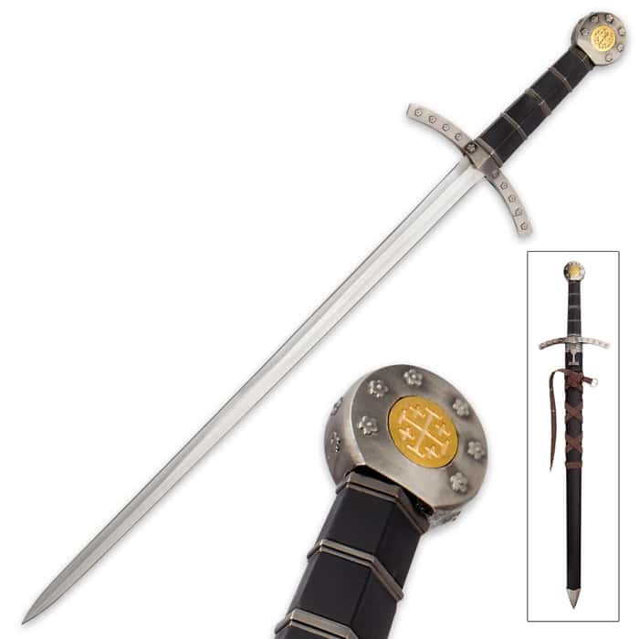 Jerusalem Rose Medieval Crusader Short Sword with