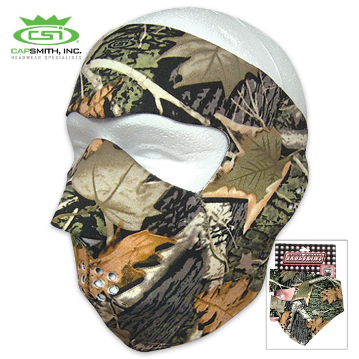 Hunting Camp Camo Neoprene Face Mask | True Swords