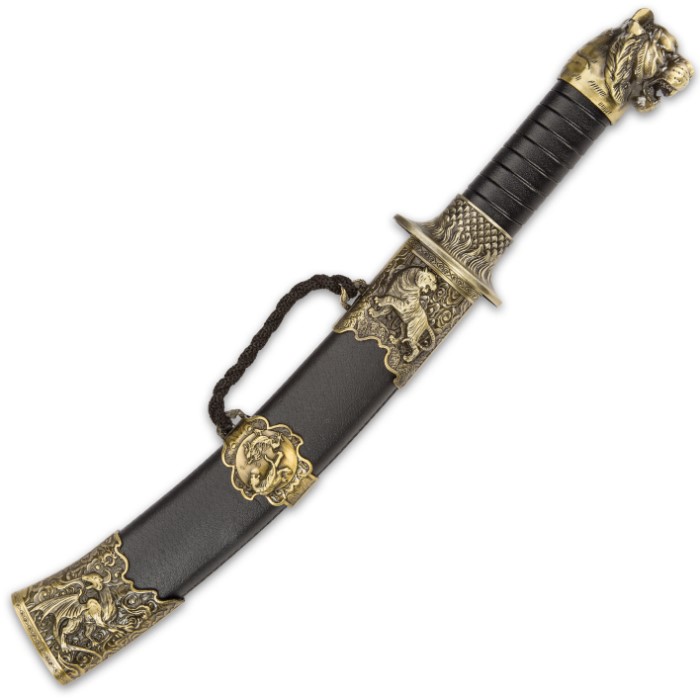 Growling Tiger Fantasy Dagger And Scabbard – Stainless Steel Blade ...