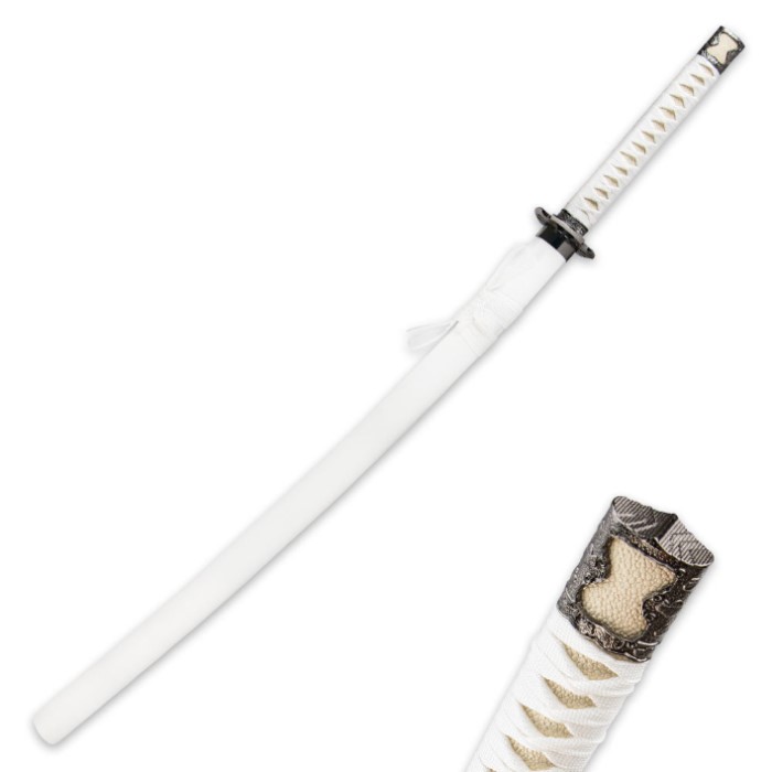 40 Inch Ninja Sword With White Scabbard | BUDK.com - Knives & Swords At ...