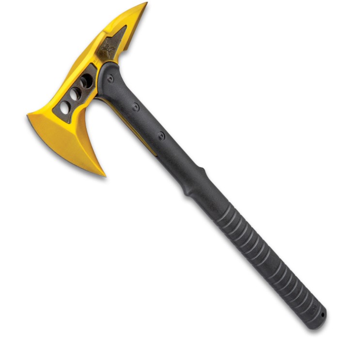 M48 Gold Tactical Tomahawk Axe With Snap On M48 Sheath - Hawk Axe, 2Cr13 Stainless Steel Blade ...